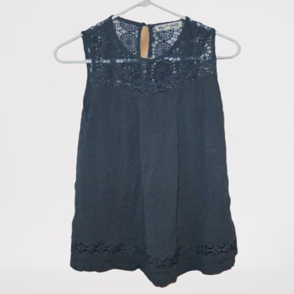 Wallflower | Tops | 3 For 3 Dark Blue Buttonback Lacey Tank Top | Poshmark